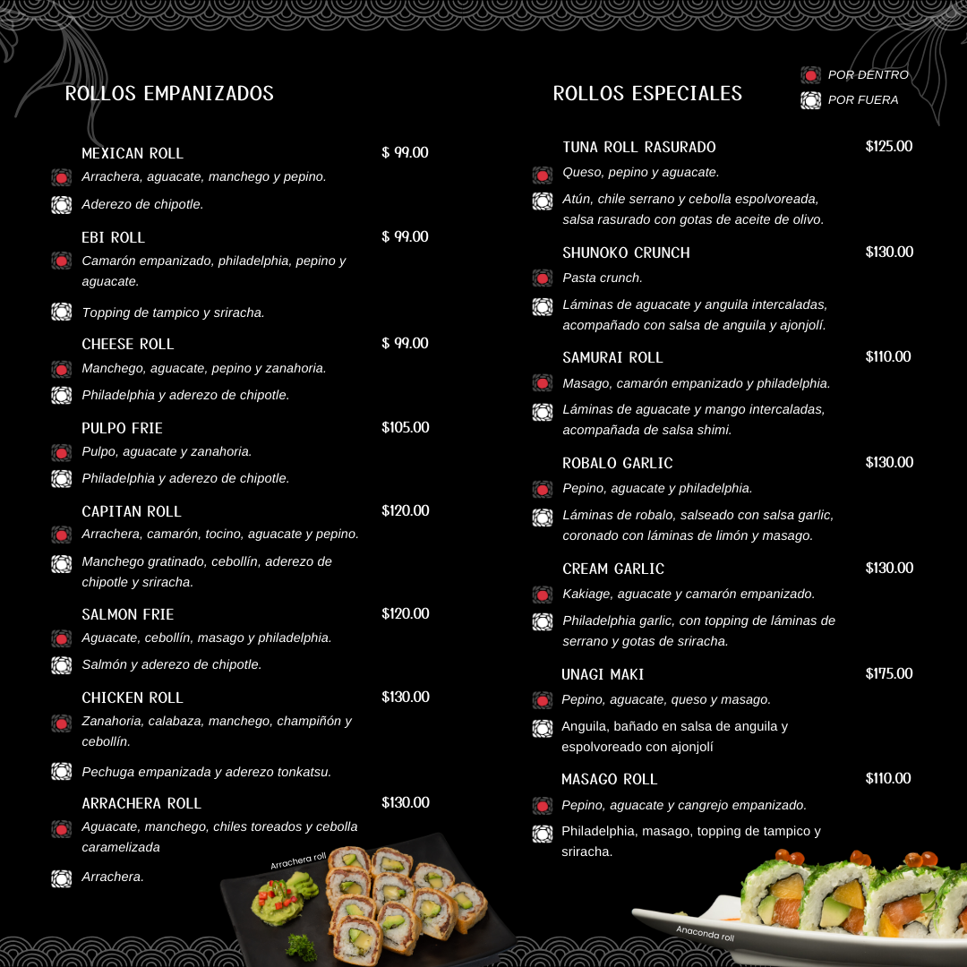 Menú - Shunoko sushi